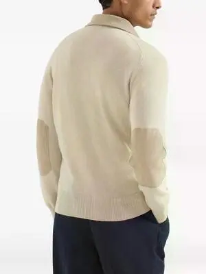 Brunello Cucinelli Cashmere Knit Polo With Suede Collar