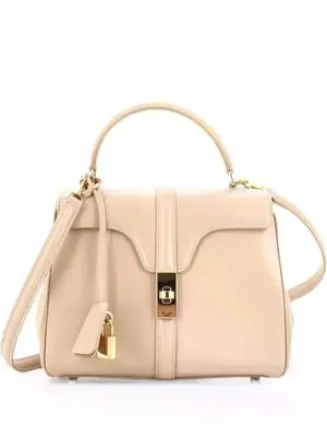 Celine 16 Top Handle Bag Smooth Calfskin Small Satchel - Neutrals