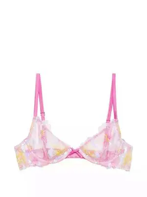 FLEUR DU MAL Hibiscus Sequin-embellished Bra - Pink