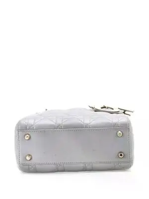 Dior Lady Chain Bag Cannage Quilt Lambskin Mini Satchel - Grey