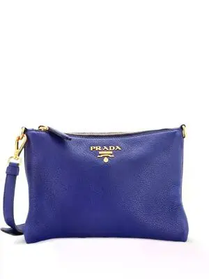 Prada Vitello Daino Mini Crossbody Bag - Blue