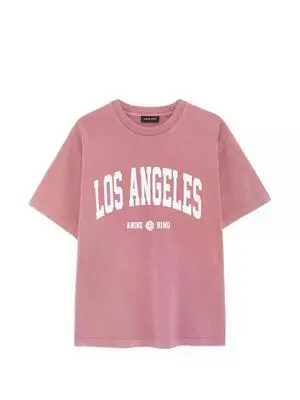 ANINE BING Cade Tee Los Angeles University Earth Top - Red