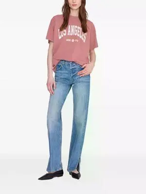 ANINE BING Cade Tee Los Angeles University Earth Top - Red