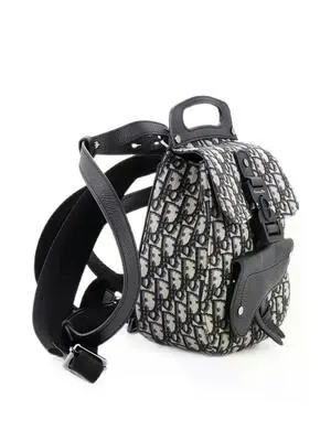 Dior Saddle Oblique Canvas Mini Backpack