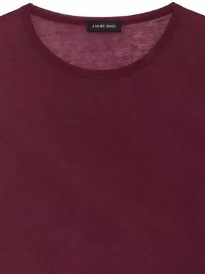 ANINE BING Sylvie Crewneck Sheer Jersey T-shirt - Red