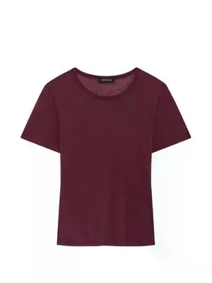 ANINE BING Sylvie Crewneck Sheer Jersey T-shirt - Red