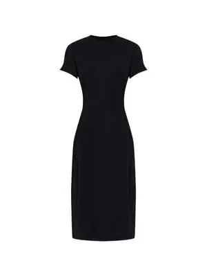 JIL SANDER Cady Short-sleeve Zip-fastening Midi Dress - Black