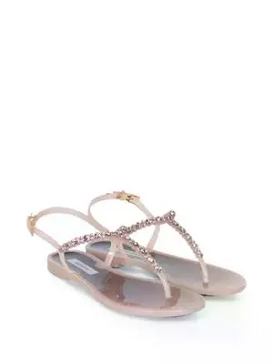 Menghi Crystal-embellished Slingback Sandals - White