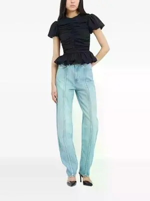 ROTATE BY BIRGER CHRISTENSEN Ruched Puff-sleeve Top