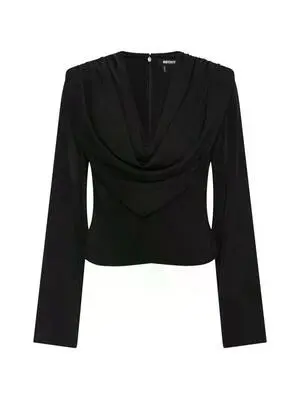 ROTATE BY BIRGER CHRISTENSEN Draped Neckline Long Sleeve Blouse
