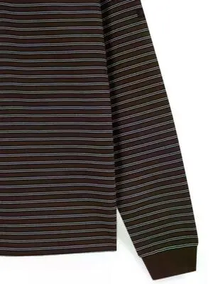 STUDIO TOMBOY Striped Long-sleeve Polo Shirt