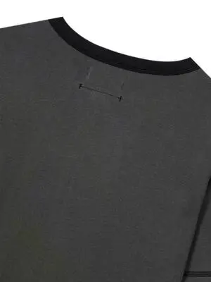 STUDIO TOMBOY Layered Button-down Long-sleeve Cotton Sweatshirt