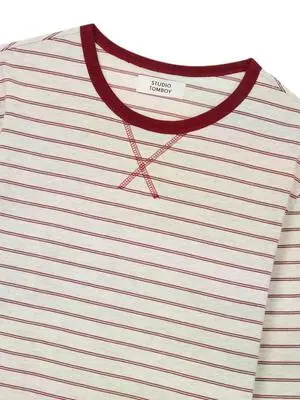 STUDIO TOMBOY Striped Long-sleeve Cotton T-shirt - Neutrals