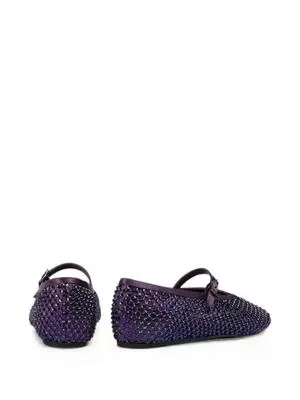 LE SILLA Gilda Crystal-embellished Mesh Ballet Flats