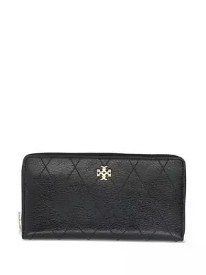 Tory Burch Charlie Quilted Leather Wallet - Black