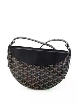 Goyard Hirondelle Coated Canvas And Leather Shoulder Bag - Black