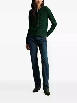Polo Ralph Lauren Cable-knit Cardigan With Embroidered Pony - Green