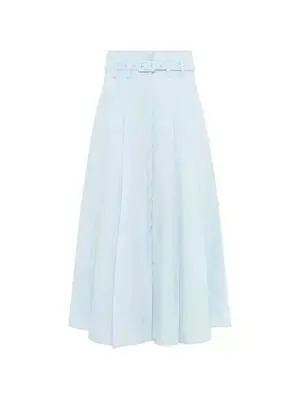 Gabriela Hearst Dugald Belted Maxi Skirt - Blue