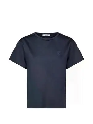 Max Mara Logo-embroidered T-shirt - Blue