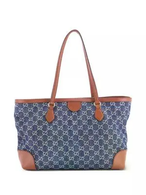 Gucci Ophidia Shopping Gg Denim Medium Tote Bag - Blue