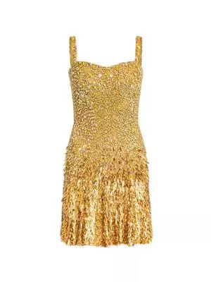 Jenny Packham Embellished Sleeveless Dress - Gold