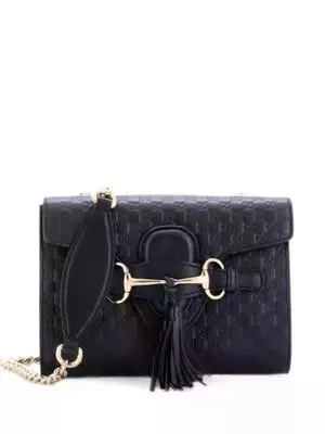 Gucci Emily Chain Flap Bag Microguccissima Leather Mini Shoulder Bag - Black