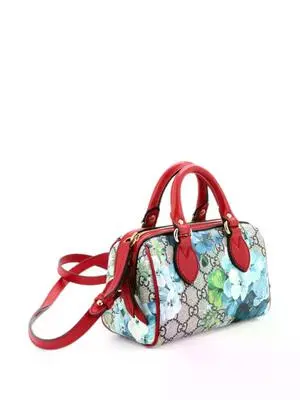 Gucci Convertible Boston Bag Blooms Print Gg Coated Canvas Nano Shoulder Bag - Brown