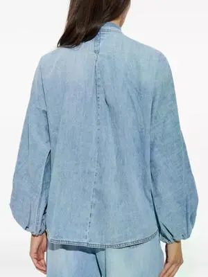 Zimmermann Tie Neck Denim Shirt