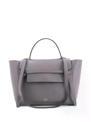 Celine Textured Leather Mini Shoulder Bag - Grey