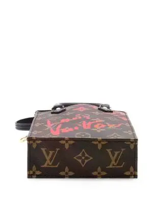 LOUIS VUITTON Petit Sac Plat Bag Limited Edition Fall In Love Monogram Canvas Tote Bag - Brown