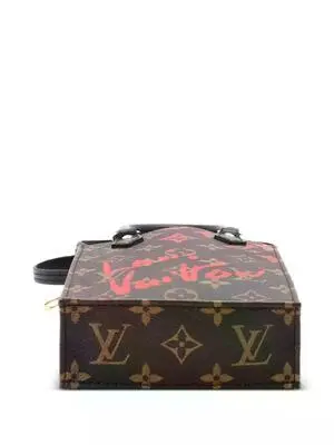 LOUIS VUITTON Petit Sac Plat Bag Limited Edition Fall In Love Monogram Canvas Tote Bag - Brown