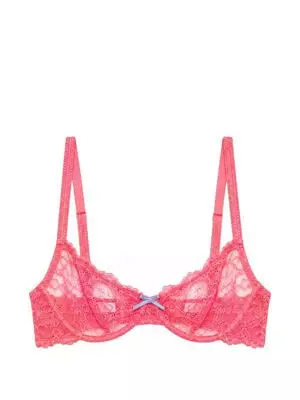 FLEUR DU MAL Bianca Lace Balconette Bra - Pink