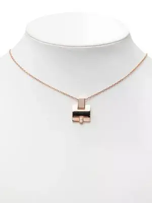 Hermès 2000-2020 Plated And Enamel Eileen Pendant Necklace Costume Necklace