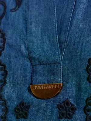 Zimmermann Embroidered Denim Mini Dress