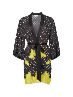 FLEUR DU MAL Juliet Lace-trim Polka-dot Robe