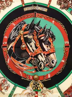 Hermès 1993 Chevaux De Trait Silk Scarf 90 Scarves