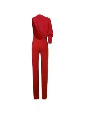 Andamane Ruched Halter-neck Maxi Dress - Red