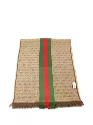 Gucci Fringed-hem Scarf - Brown