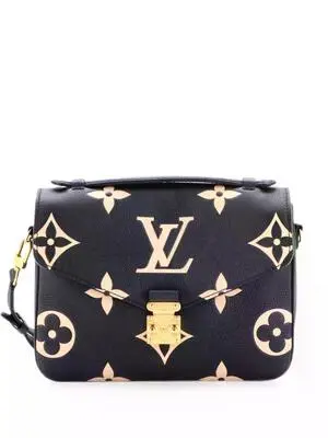 LOUIS VUITTON Pochette Metis Bicolor Monogram Empreinte Giant Crossbody Bag - Black