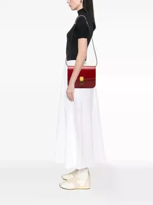 Celine 2010-2026 Medium Calfskin Classic Box Crossbody Bag - Red