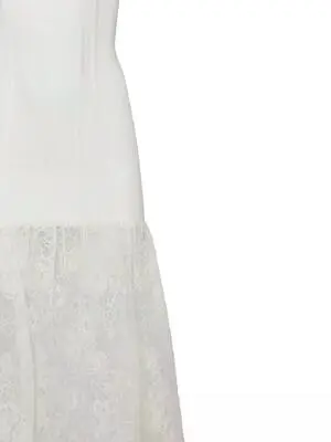 FLEUR DU MAL Jolie Lace-trim Ribbed Maxi Dress - White
