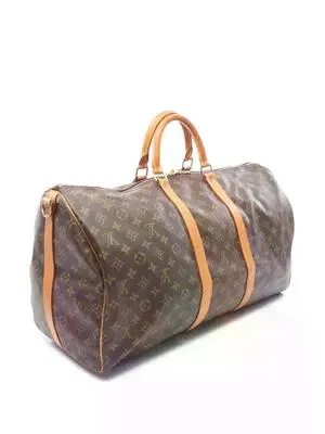 LOUIS VUITTON 1993 Monogram Keepall Bandouliere 55 Travel Bag