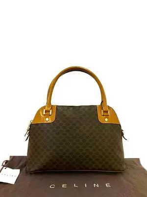 Celine 2000 Macadam Coated Canvas Satchel