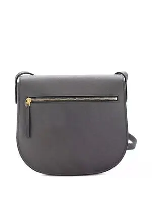 Celine Trotteur Grainy Leather Medium Crossbody Bag - Grey