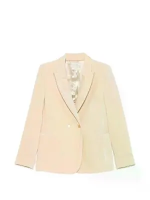 FORTE_FORTE Double-breasted Velvet Blazer - Neutrals