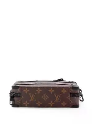 LOUIS VUITTON Handle Soft Trunk Bag Macassar Monogram Canvas Crossbody Bag