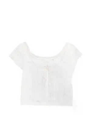 DÔEN Greta Lace-trim Top - White