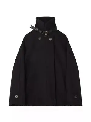 LANVIN Buckled-collar Double-breasted Coat - Black