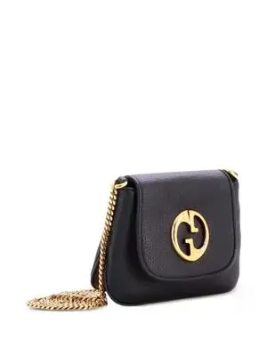 Gucci 1973 Chain Shoulder Bag Leather Small Crossbody Bag - Black