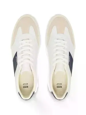 BOSS Suede Panelled Logo-print Sneakers